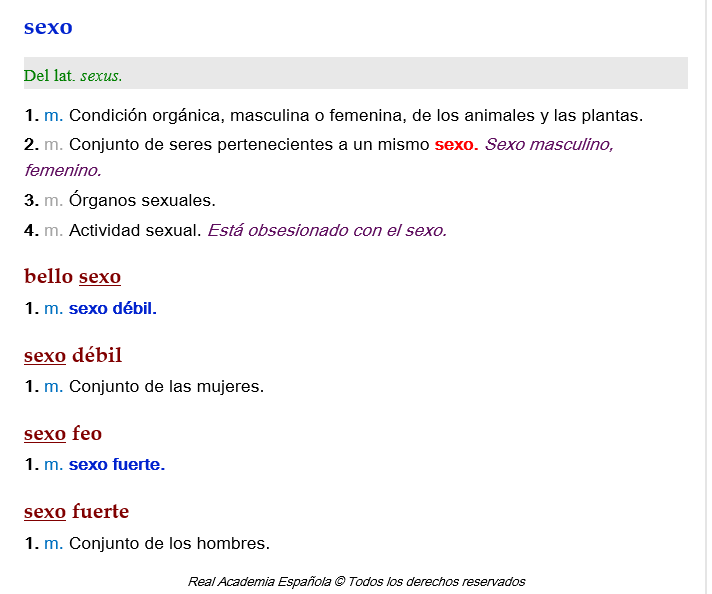 Actualización del Diccionario de la Lengua Española: "Sexo débil para ...